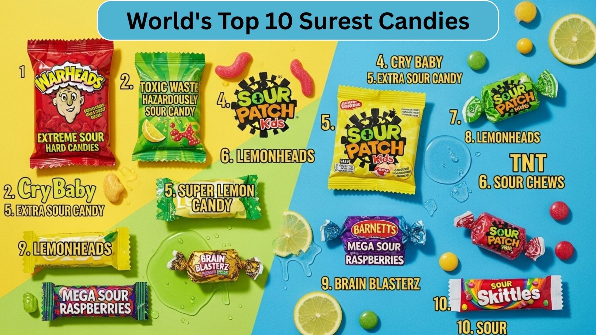 Top 10 Sourest Candy in the World | Extreme Sour Challenge